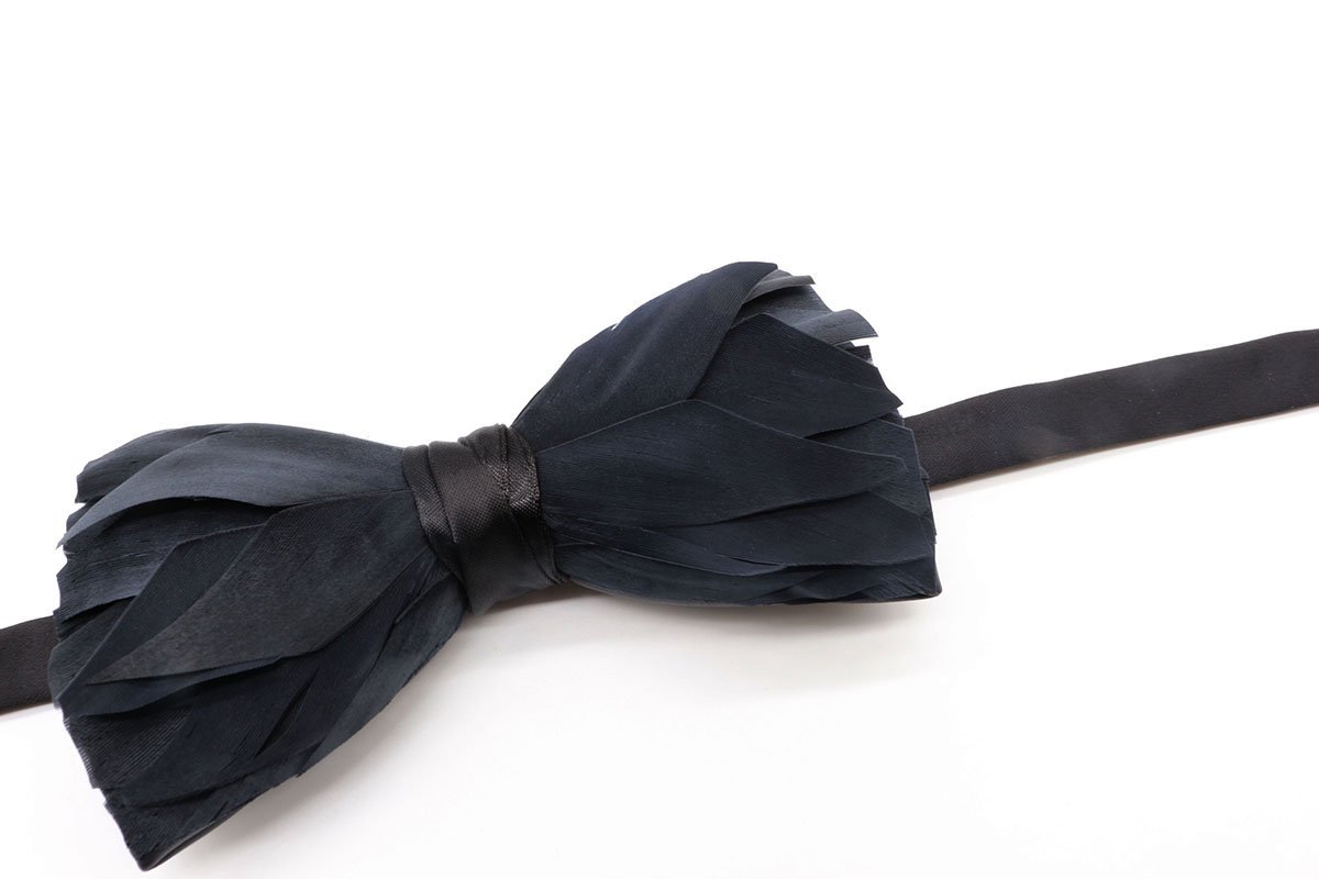 Black Premium Feather Bow Tie – Bow Ties for Men – Bow SelecTie