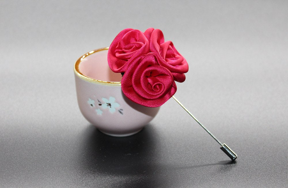 Satin Lapel Pin Dark Pink – Bow Ties for Men – Bow SelecTie
