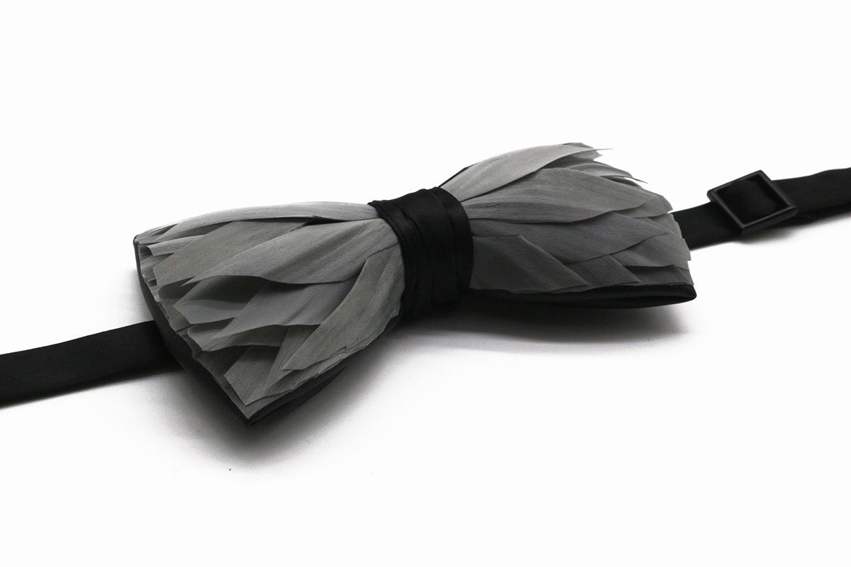 Grey Premium Feather Bow Tie – Bow Ties for Men – Bow SelecTie