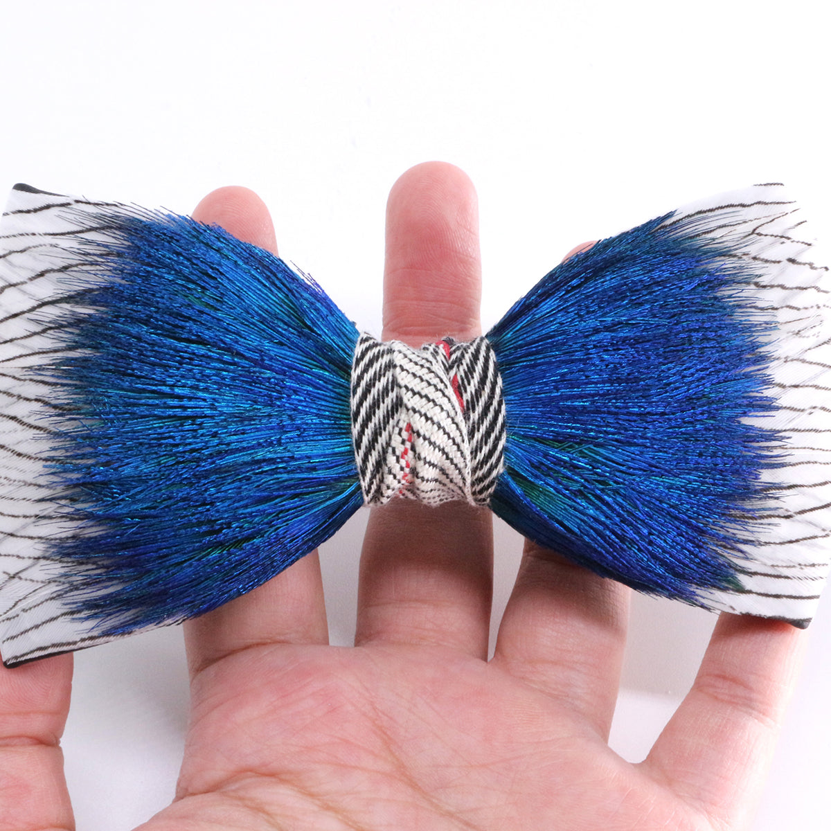 Vibrant Blue Peacock Feather Bow Tie – Bow Ties for Men – Bow SelecTie